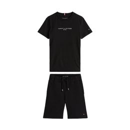Tommy Hilfiger Jungen T-Shirt & Shorts &raquo;ESSENTIAL SET&laquo; Set, 2er, 2 Stk. mit Logoschriftzug schwarz 92