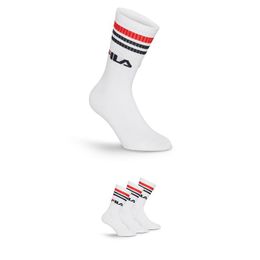 Fila Herren Socken 3 Paar, breites Rippenb&uuml;ndchen, Logoschriftzug, Cotton-Mix 43-46