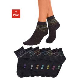 H.I.S. H.I.S Damen Kurzsocken Packung, 7 Stk. tlg. mit P&uuml;nktchen Muster schwarz 35-38