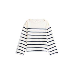 Tommy Hilfiger Damen Langarmshirt &raquo;LWK GOLD BUTTON BOAT-NK LS TEE&laquo; mit goldfarbenen Knopf M (38)