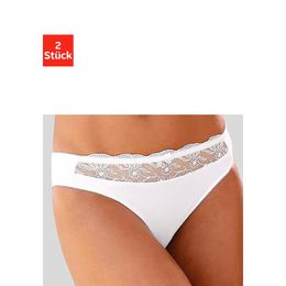 Nuance Damen Slip Packung, 2 Stk. mit sch&ouml;ner Stickereispitze wei&szlig; 36/38, 2 Stk.