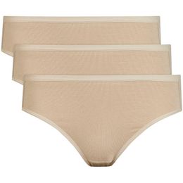 Nina von C. Damen Jazz-Pants Slips 3er Pack, basic, eng, elastisch, weich, atmungsaktiv, bequem, Baumwollmix beige 40