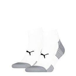 Puma Damen Puma Kurzsocken &raquo;Puma UNISEX SPORT CUSHIONED QUARTER 2P&laquo; 2 Paar, Rippenb&uuml;ndchen, optimierte D&auml;mpfung f&uuml;r zus&auml;tzlichen Komfort wei&szlig; 35-38
