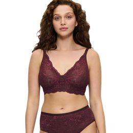 Triumph Damen B&uuml;gelloser BH &raquo;Amourette Charm T&laquo; Stretch-Spitze, leicht, weich, tiefer V-Ausschnitt lila 80, Cup C