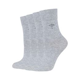 JOOP! Damen JOOP! Socken &raquo;for your daily glam&laquo; 4 Paar, 4 Paar tlg. mit Cornflower-Logo, Rippenb&uuml;ndchen grau 35-38