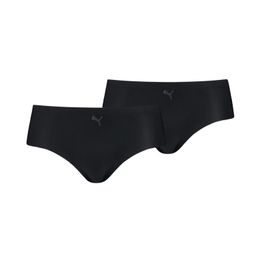 Puma Damen Puma Hipster &raquo;Puma WOMEN SEAMLESS HIPSTER&laquo; 2er Pack, nahtlose Kanten, mittig platziertes Cat-Logo schwarz L