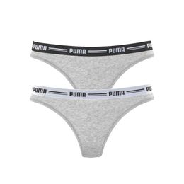 Puma Damen Puma String &raquo;Iconic&laquo; Packung, 2er-Pack, mit weichem Logob&uuml;ndchen grau XL