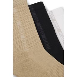 Hugo Underwear Herren HUGO Underwear Basicsocken &raquo;3P QS RIB TAPE MD&laquo; mit Rippdetails beige 43-46