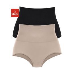 Petite Fleur Damen Petite Fleur Formslip 2er-Pack, aus elastischer Baumwolle, Shape wear schwarz 32/34