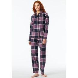 Schiesser Damen Pyjama &raquo;Selected Premium Warming&laquo; 2 tlg. mit klassischem Karomuster blau 42