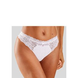 Nuance Damen String mit leicht transparenter Stickereispitze wei&szlig; 32/34