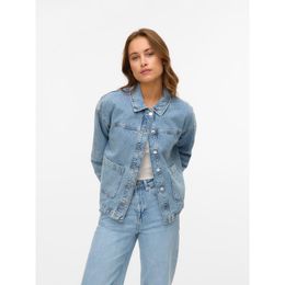 V&eacute;ro Moda Vero Moda Damen Jeansjacke &raquo;VMJAMIE LS DENIM SHACKET MIX NOOS&laquo; Baumwollmischung blau L
