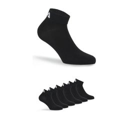 Fila Damen Kurzsocken &raquo;UNISEX INVISIBLE PLAIN SOCKS&laquo; 6 Stk. tlg. Baumwollmischung, Rippenb&uuml;ndchen, flache Zehennaht schwarz 39-42