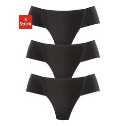Petite Fleur Damen Petite Fleur Formstring 3er-Pack, Bodyforming Slip aus elastischer Baumwolle schwarz 32/34