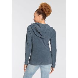 Polarino Damen Fleecejacke mit Kapuze f&uuml;r kalte Tage, aus Fleece, mit Kapuze, atmungsaktiv blau 36