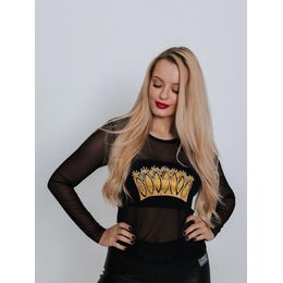 Radada Top 'Black mesh Top Golden Crown' female Black size M