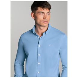 TRIGEMA Herren Poloshirt &raquo;TRIGEMA Business-Hemd aus DELUXE-Single-Jersey&laquo; 1 Stk. blau M
