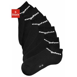 Kangaroos Damen Kangaroos Sneakersocken Packung, 6 Stk. tlg. mit Frottee innen schwarz 35-38