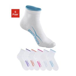 Venice Beach Damen Kurzsocken Packung, 6 Stk. tlg. mit druckfreiem B&uuml;ndchen wei&szlig; 35-38