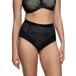 Triumph Damen Shapingslip &raquo;Airy Sensation&laquo; formend, feiner T&uuml;ll mit Rauenmuster, h&ouml;her geschnittene Passform schwarz 42