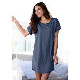 Arizona Damen Sleepshirt mit Rundhalsausschnitt blau 36/38, N-Gr