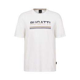 Bugatti Herren Bugatti T-Shirt mit gummiertem Logo-Print wei&szlig; 3XL