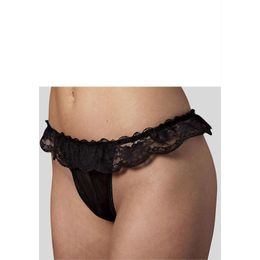 Petite Fleur Gold Damen Petite Fleur Gold String mit Spitze schwarz 32/34