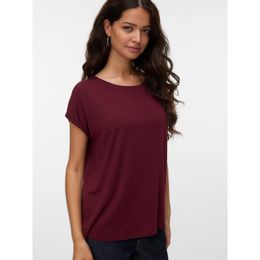 V&eacute;ro Moda Vero Moda Damen Rundhalsshirt &raquo;VMAVA PLAIN SS TOP GAJRS NOOS&laquo; Materialmix, regular fit lila XS