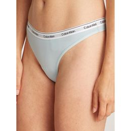 Calvin Klein Underwear Damen Tanga &raquo;THONG (LOW-RISE)&laquo; mit Logobund blau S (36)