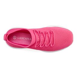 Lascana Damen Lascana &raquo;Slipper, Halbschuh, ultraleicht und bequem,&laquo; zum Reinschl&uuml;pfen mit elastischen Schn&uuml;rb&auml;ndern VEGAN pink 42