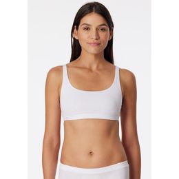 Schiesser Damen Bustier &raquo;Pure Rib&laquo; sanft st&uuml;tzendes Unterbrustband, Doppelripp-Qualti&auml;t, elastisch wei&szlig; 40, N-Gr