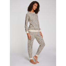 Vivance Dreams Damen Pyjama 2 tlg. mit sch&ouml;nem Animalprint schwarz 48/50