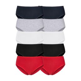 Petite Fleur Damen Petite Fleur H&uuml;ftslip 10er-Pack, aus elastischer Baumwolle bunt 32/34
