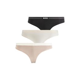 BOSS Damen BOSS String &raquo;3P THONG&laquo; Packung, 3er, 3 Stk. mit BOSS Logobund bunt XL, 3 Stk.