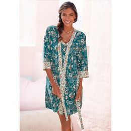 Lascana Damen Lascana Kimono mit Blumen Allover-Druck bunt 32/34