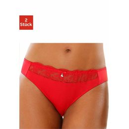 Nuance Damen Slip Packung, 2 Stk. mit sch&ouml;ner Stickereispitze rot 36/38, 2 Stk.