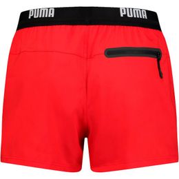 Puma Herren Puma Badeshorts &raquo;Puma SWIM MEN LOGO SHORT SHORTS 1P&laquo; Seitentaschen, Ges&auml;&szlig;tasche mit Rei&szlig;verschluss, Kordelzug rot XL, N-Gr