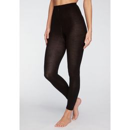 Lavana Damen Strickstrumpfleggings w&auml;rmend mit 49% Wolle schwarz 32/34