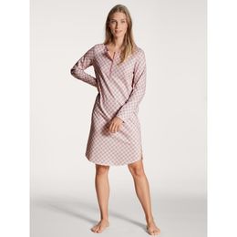 Calida Damen Calida Nachthemd &raquo;Lovely Nights&laquo; weich, Pure Cotton, Single Jersey Qualit&auml;t, Knopfleiste, Langarm rosa XL (52/54), N-Gr
