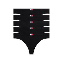 Tommy Hilfiger Underwear Damen Tanga &raquo;5 PACK FLAG THONG&laquo; Packung, 5er, 5 Stk. mit Logo schwarz S (36), 5 Stk.