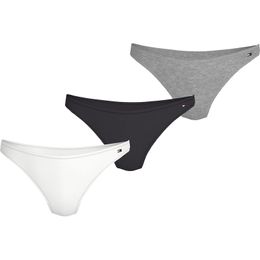 Tommy Hilfiger Underwear Damen Brasilslip &raquo;3 PACK DIPPED BRAZILIAN&laquo; Packung, 3er, 3 Stk. mit gerippter Struktur, Logo wei&szlig; XL (42/44), 3 Stk.