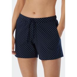 Schiesser Damen Shorts &raquo;Mix + Relax&laquo; seitliche Taschen, Single Jersey, bequem, lockerer Schnitt blau 46, N-Gr