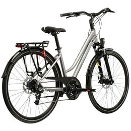 Trekkingrad &raquo;Damen-Trekkingrad 28" Trans 3.0 Silberfarben 24 G&auml;nge&laquo; 24 Gang Shimano ACERA M3020 Schaltwerk Kettenschaltung Trekkingrad