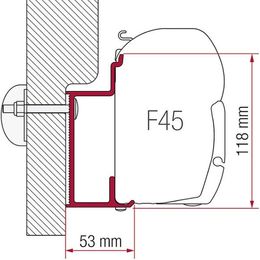Fiamma Adapter zu Wandmarkise F45 S/F45 L passend f. Eura Mobil Karmann, 400 cm