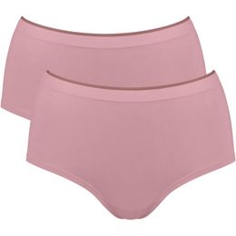Sloggi Damen Sloggi High-Waist-Slip &raquo;GO Sense&laquo; 2er Pack, Santoni Rundstrick rosa XXL