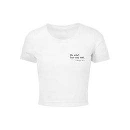 Merchcode T-Shirt &raquo;Damen Ladies Happines Cropped Tee&laquo; 1 Stk. white M M Modische gek&uuml;rzte T-Shirts f&uuml;r trendige Looks