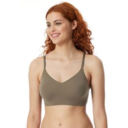 Schiesser Damen Bustier &raquo;Invisible Soft&laquo; Mikrofaser, herausnehmbare Pads, V-Ausschnitt, Lasercut-Abschl&uuml;sse braun 36, N-Gr