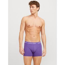 Jack & Jones Jack & Jones Herren Trunk &raquo;JACROB SOLID TRUNKS 3 PACK SN&laquo; 3 Stk. mit Logo Schriftzug lila S, 3 Stk.