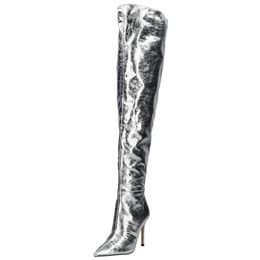 Steve Madden Over the Knee Boots female Silver size 36