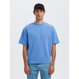 Selected Herren Selected Rundhalsshirt &raquo;SLHLOOSEOSCAR SS O-NECK TEE NOOS&laquo; blau XXL